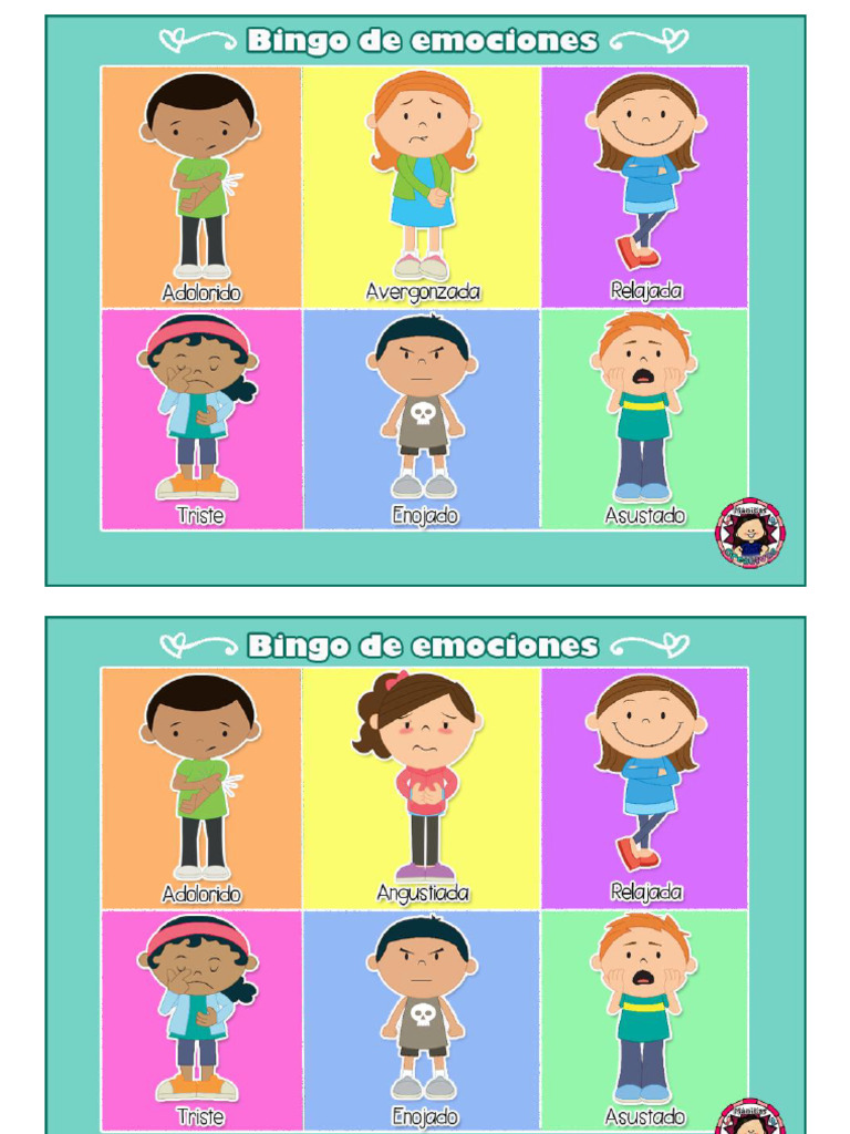 Bingo Sentimientos y Emociones | PDF