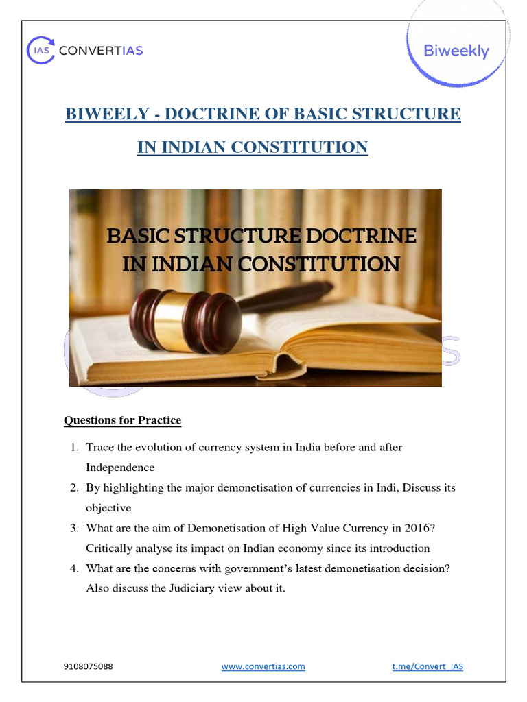 Biweekly - Doctrine of Basic Structure | PDF | Constitution | Political Law