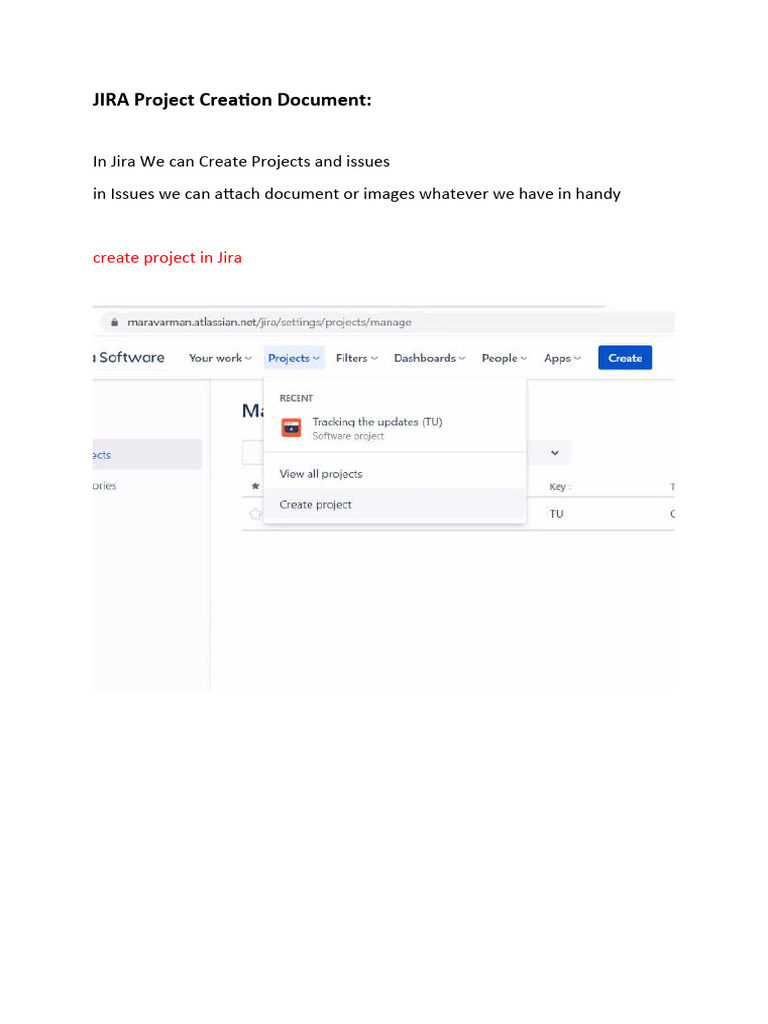 In Jira We Can Create Projects and Issues | PDF