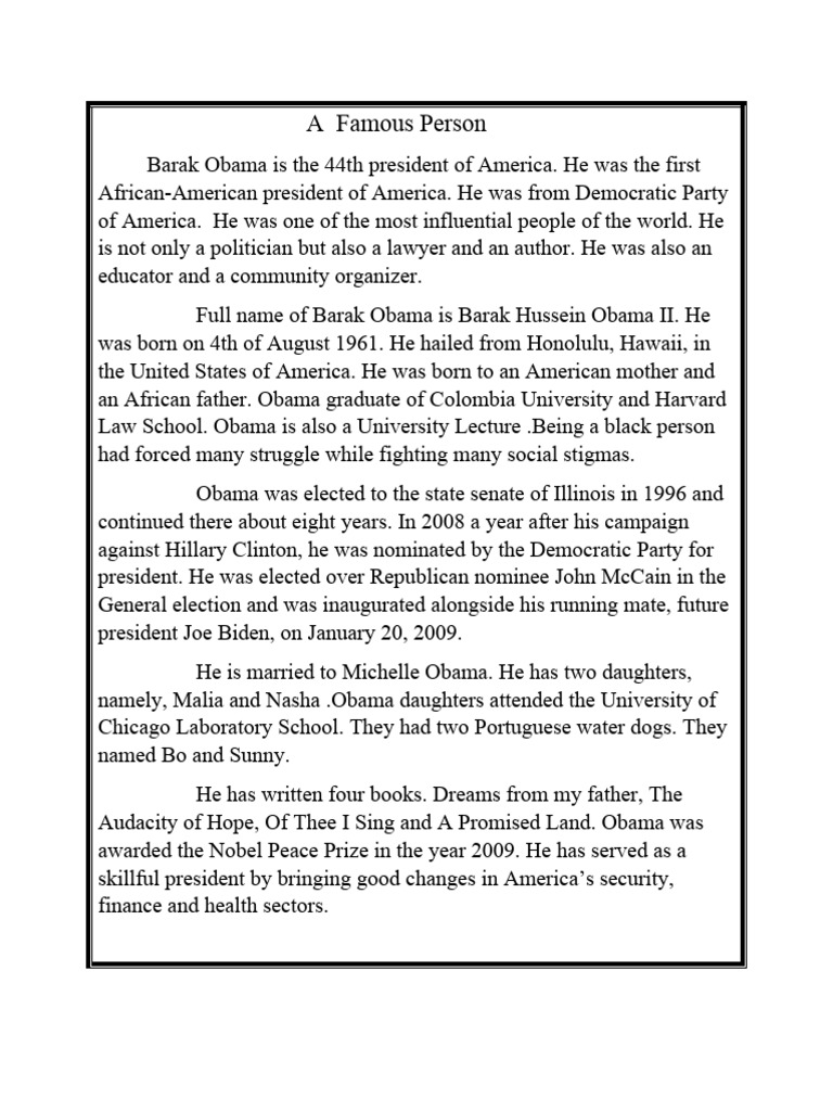 A Famous Person | PDF