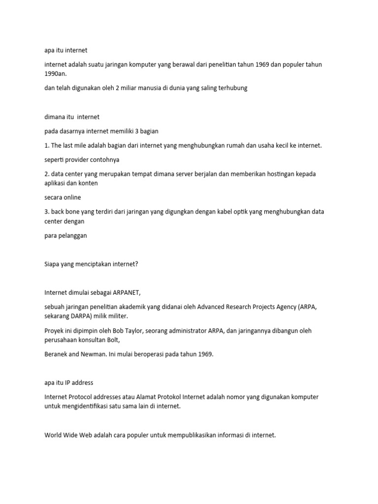 Apa Itu Internet | PDF