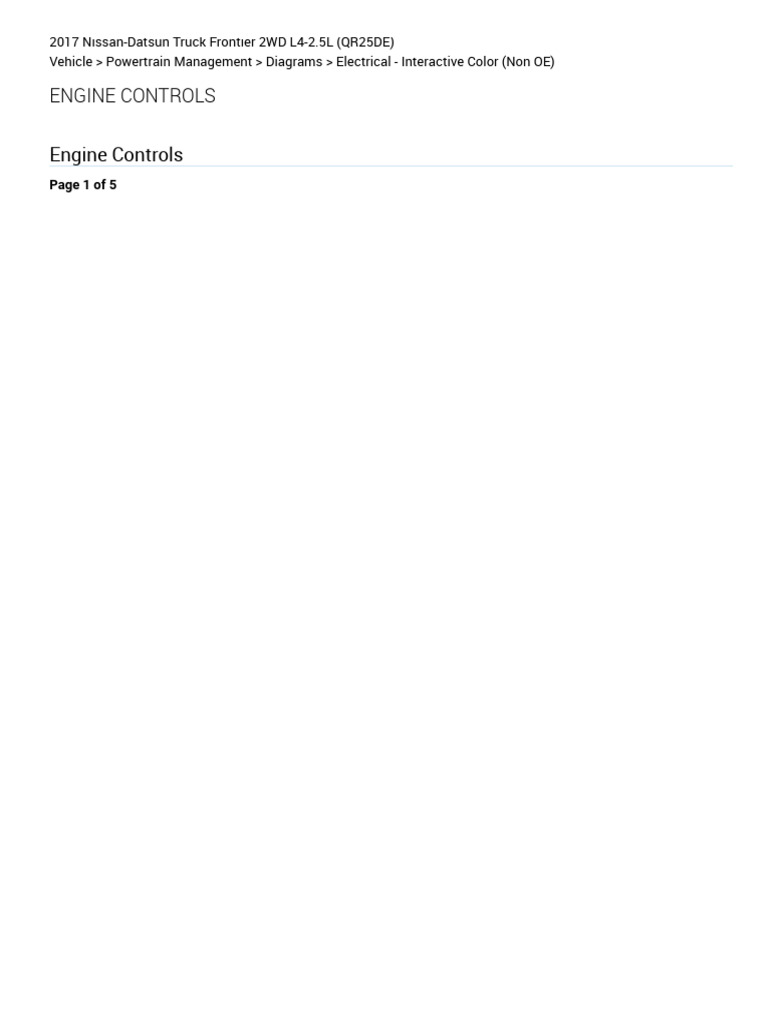 2017 Nissan Frontier Engine Control Diagram | PDF | Mechanical ...