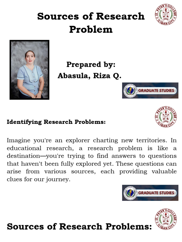 Sources of Educational Research Problems | PDF | Theory | Experience