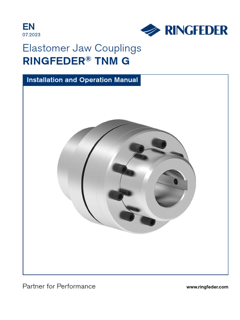 Installation and Operations Manual Ringfeder Elastomer Jaw Couplings ...