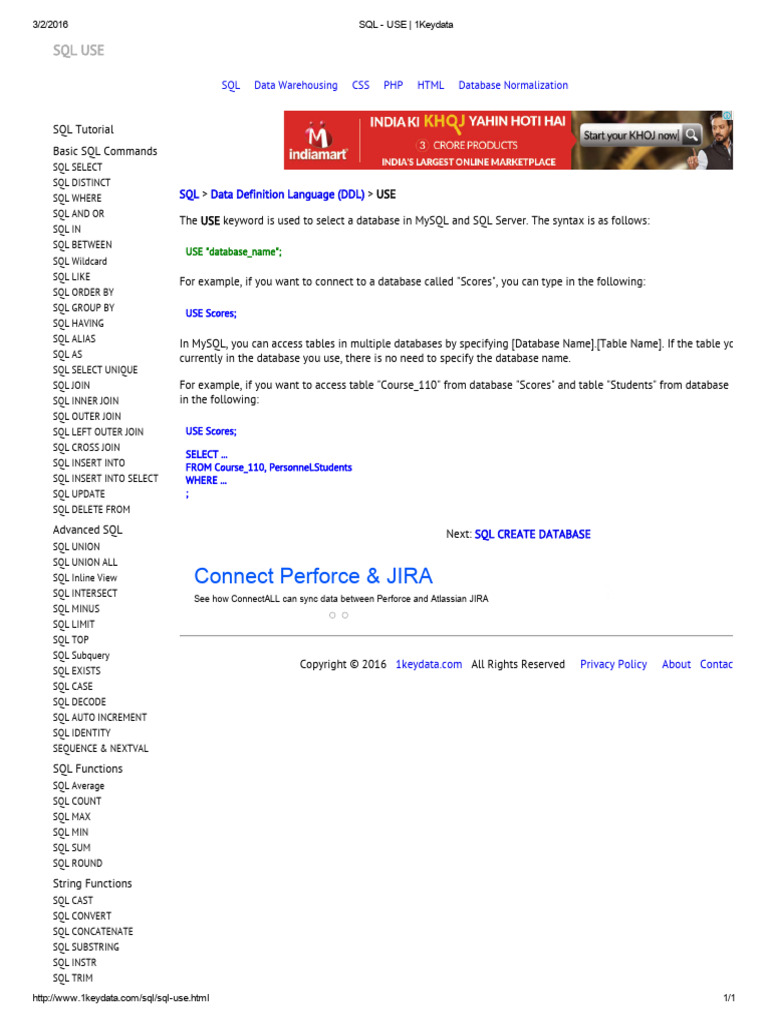 Sql Use 1keydata Pdf Sql Databases