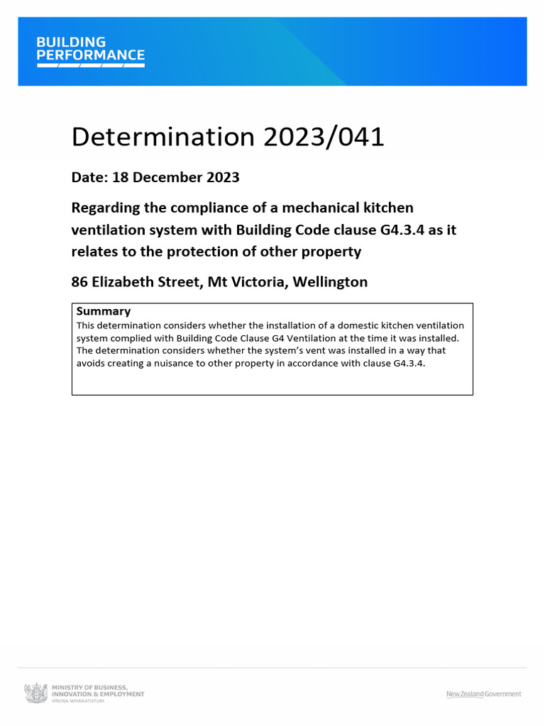 Determination 2023/041 | PDF | Ventilation (Architecture)