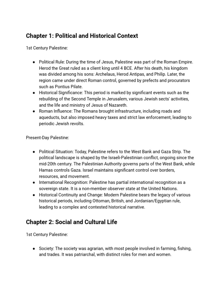 Chapter 1 - Political and Historical Context | PDF | Palestine (Region ...