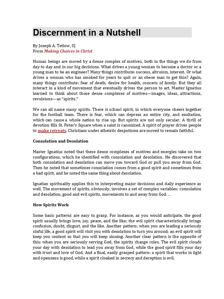 Discernment-in-a-Nutshell | Download Free PDF | Religious Belief And ...