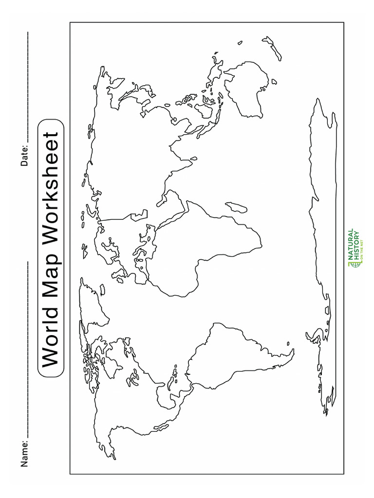 Blank World Map Worksheet | PDF