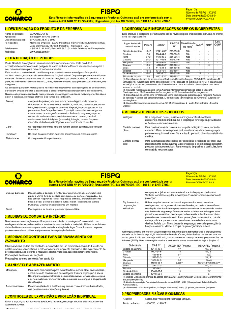 Fispq - Eletrodo A-13 | PDF | Desperdício | Câncer