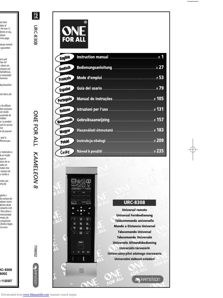 Urc 8308 | PDF | Dvd | Digital Video Recorder