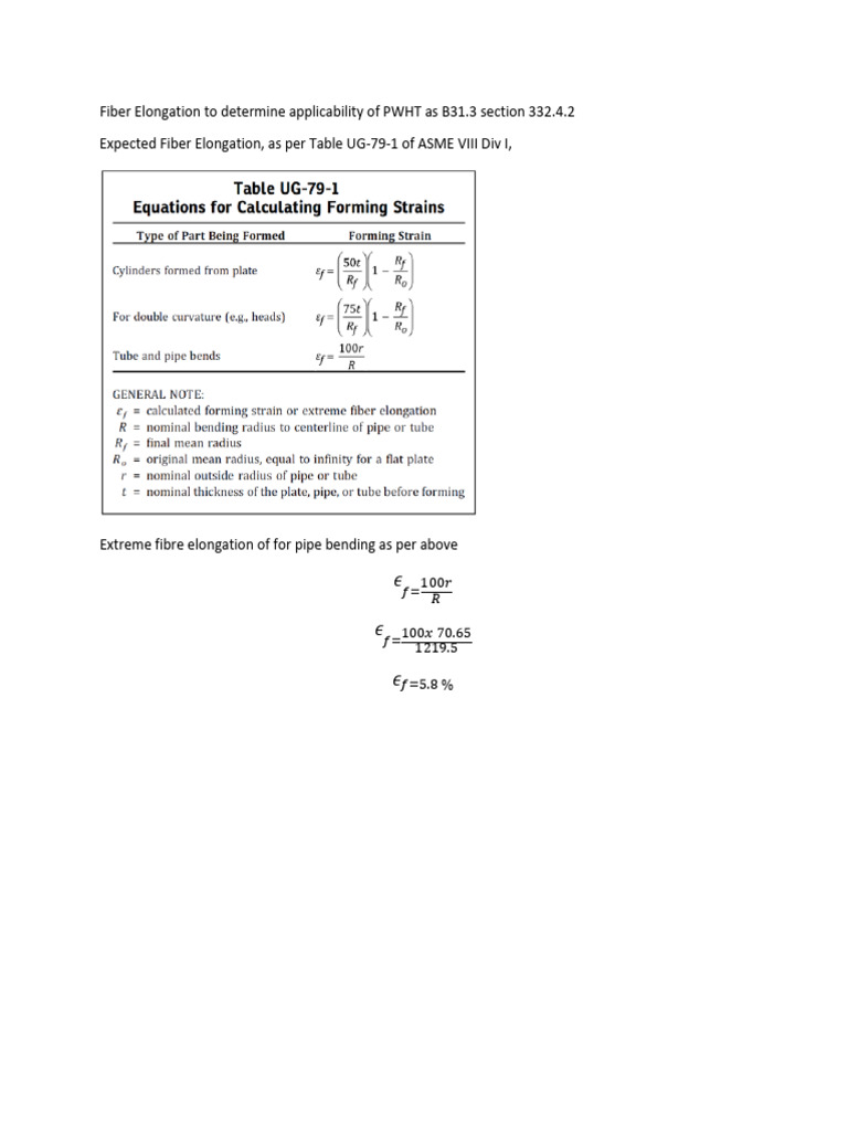 Fiber Elongation To Determine Applicability of PWHT As B31 | PDF