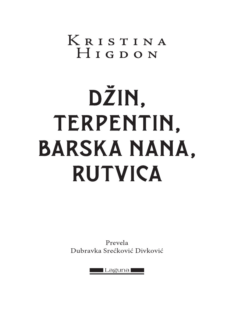 Laguna Dzin Terpentin Barska Nana Rutvica | PDF