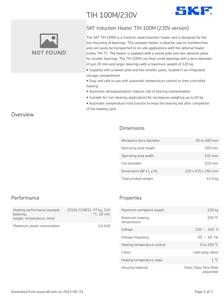 SKF TIH 100M_230V specification | Download Free PDF | Mains Electricity ...