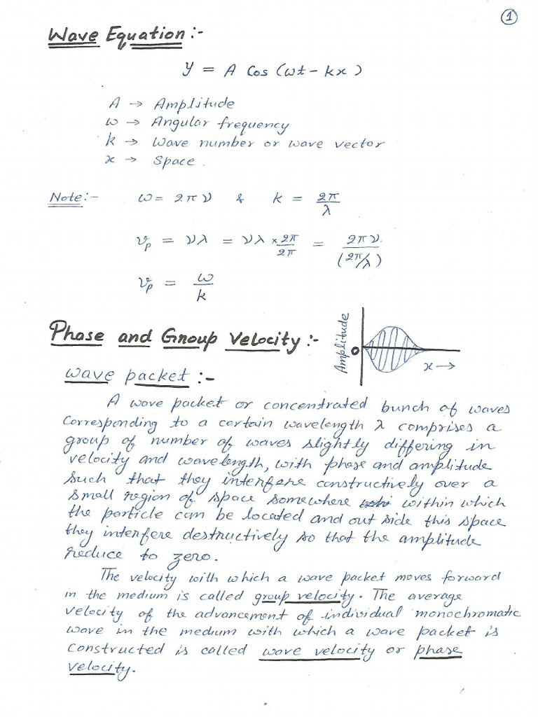 Phase and Group Velocity | PDF