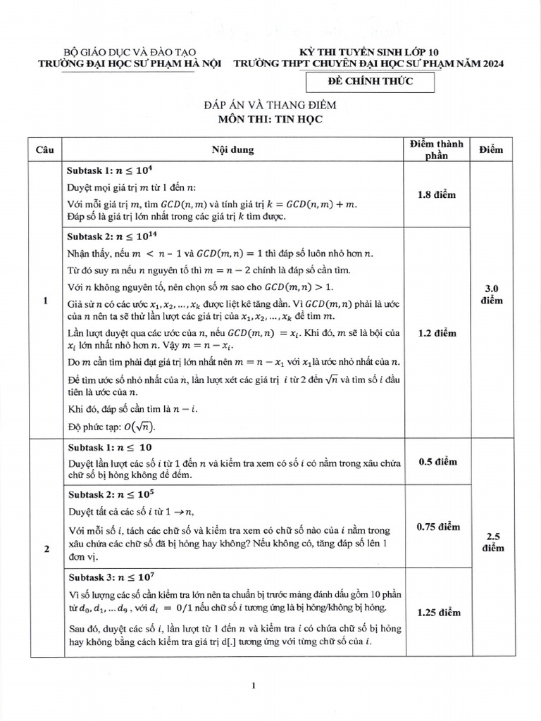 10b Dap An de Thi Tin Hoc CSP 2024 | PDF
