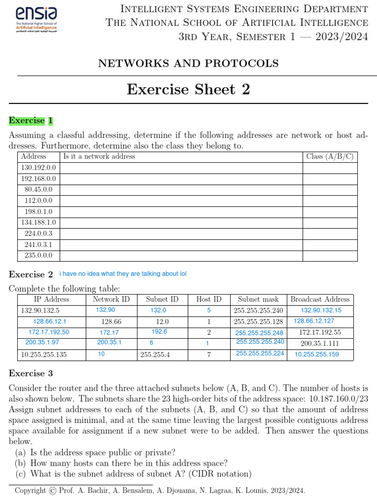Exercise Sheet 2: I Have No Idea What They Are Talking About Lol | PDF ...