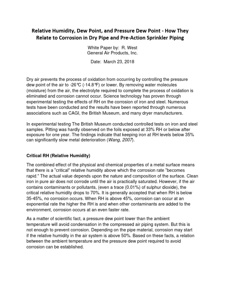 Relation Between Humidity and Corrosion | PDF | Humidity | Corrosion