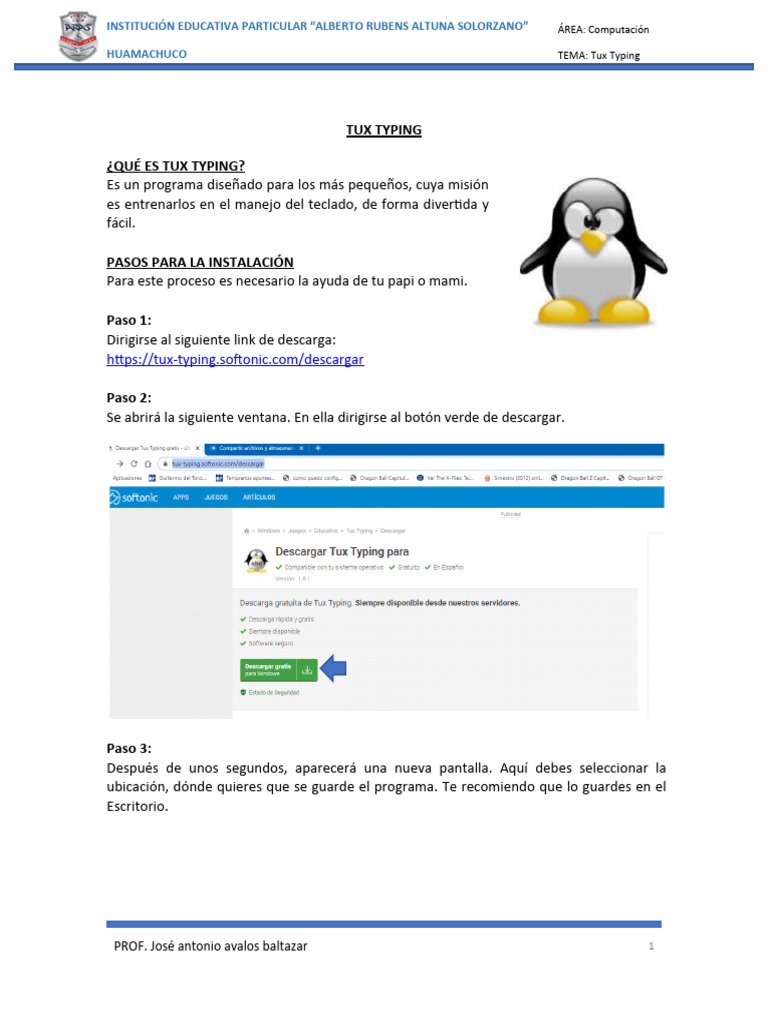Tux Typing, ¿Cómo Usar? | PDF | Informática | Software