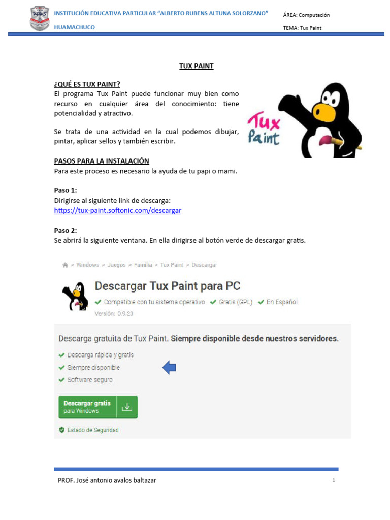 MÓDULO TUX PAINT 1° Primaria | PDF | Informática | Software