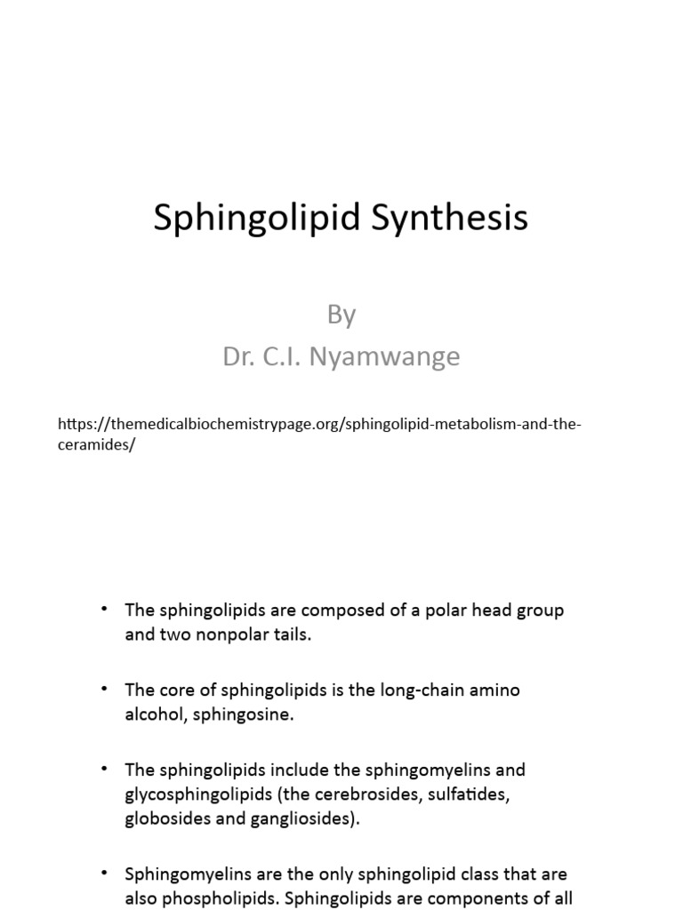 Disorders of Sphingolipid Metabilism | PDF | Biosynthesis | Diseases And Disorders