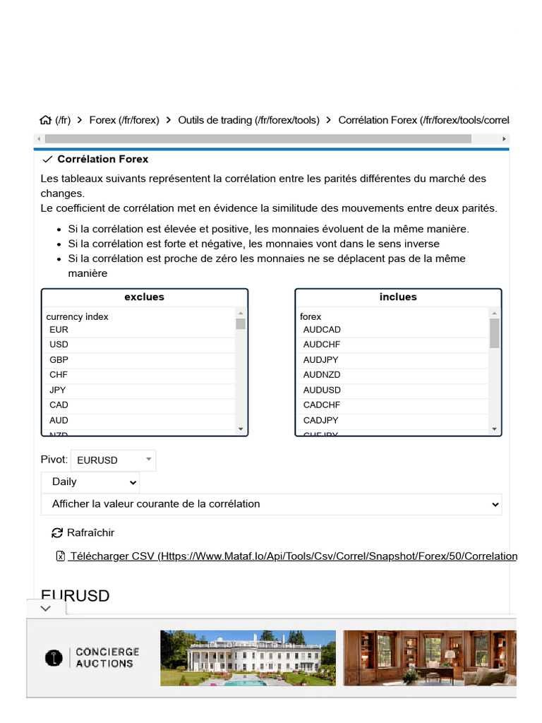 Corrélation Forex - Mataf | PDF | Forex | Commerce international