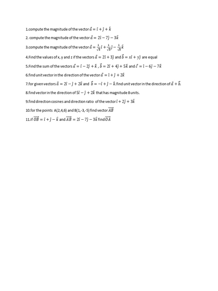 Vector Algebra Assignment | PDF | Language Arts & Discipline | Science & Mathematics