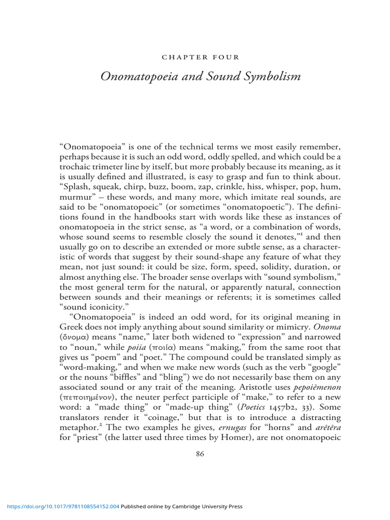 Onomatopoeia and Sound Symbolism Explained | PDF | Human Communication ...
