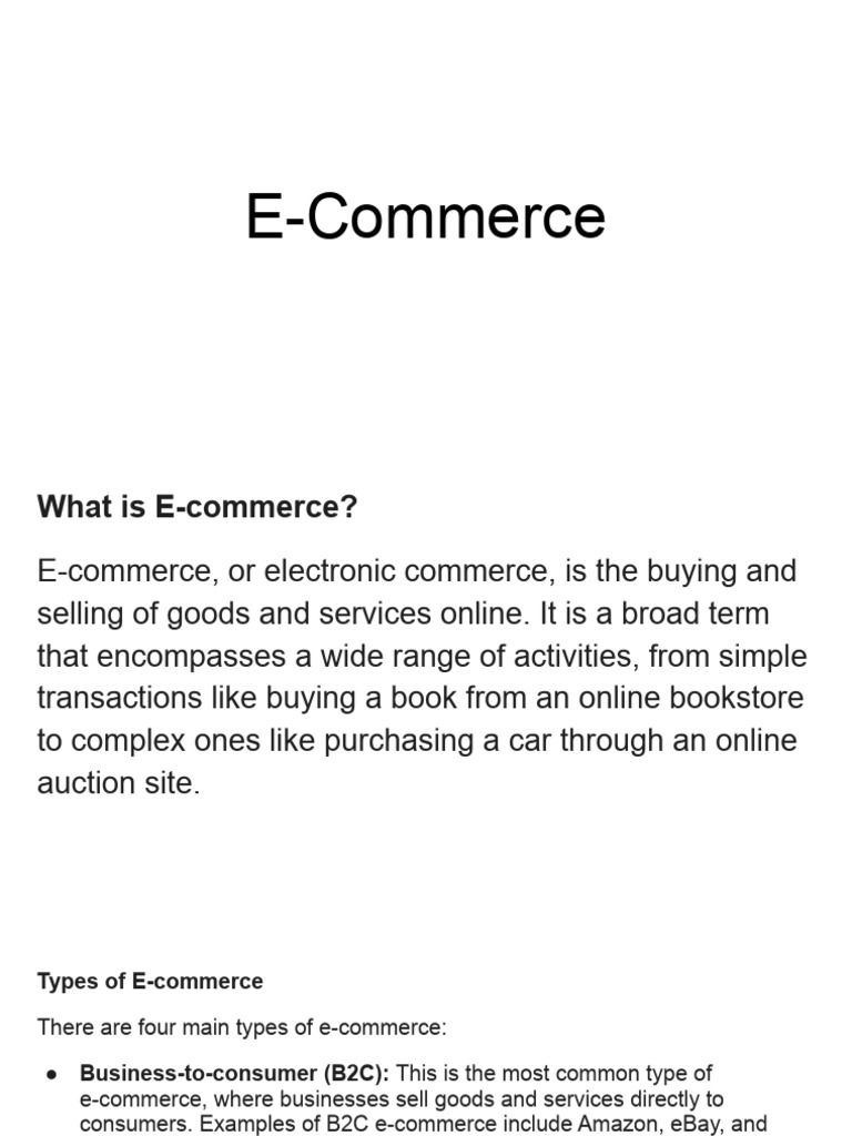E Commerce | PDF | E Commerce | Business Process