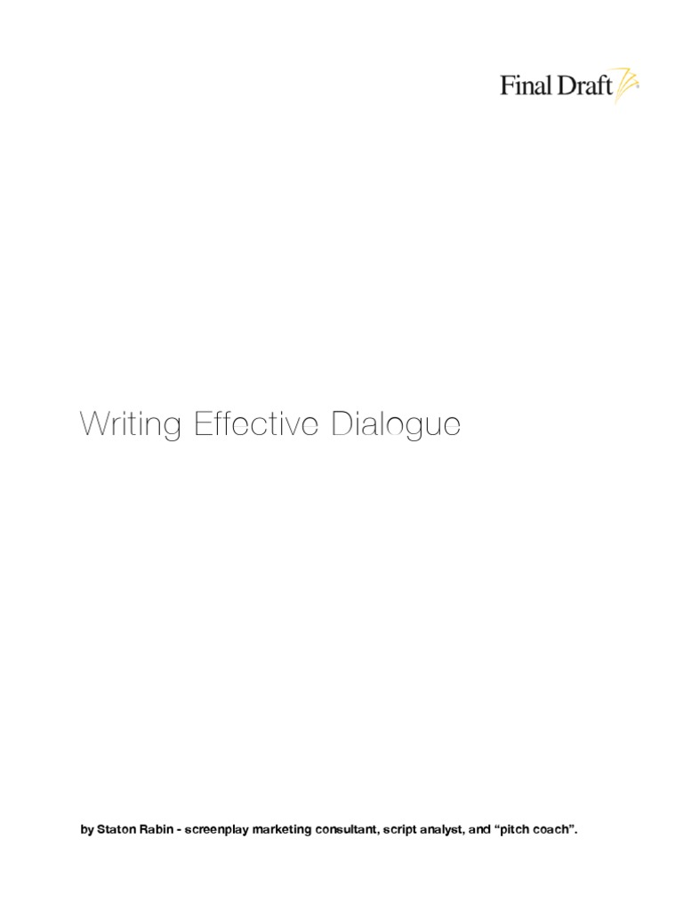 Mastering Screenplay Dialogue Techniques | PDF | Voice Over | Screenplay