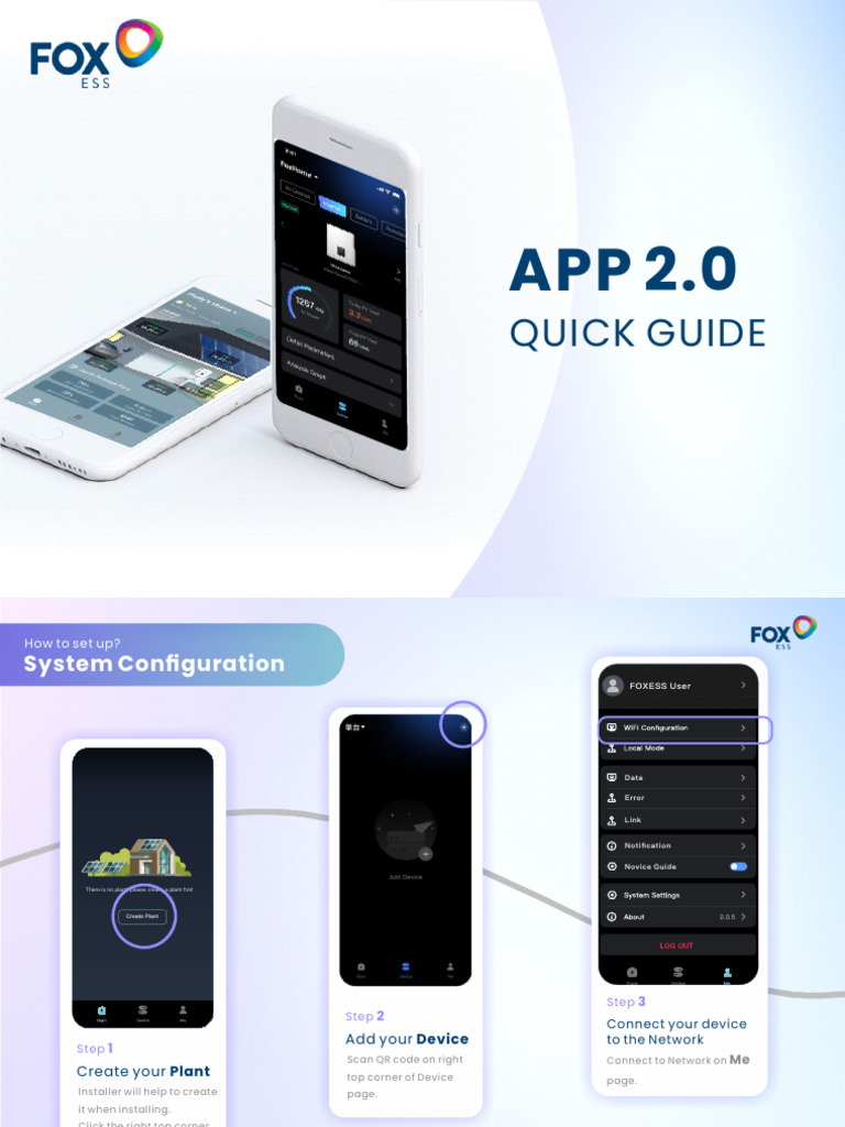 FoxCloud Ver 2.0 Quick Guide | PDF | Electrical Grid | Battery Charger