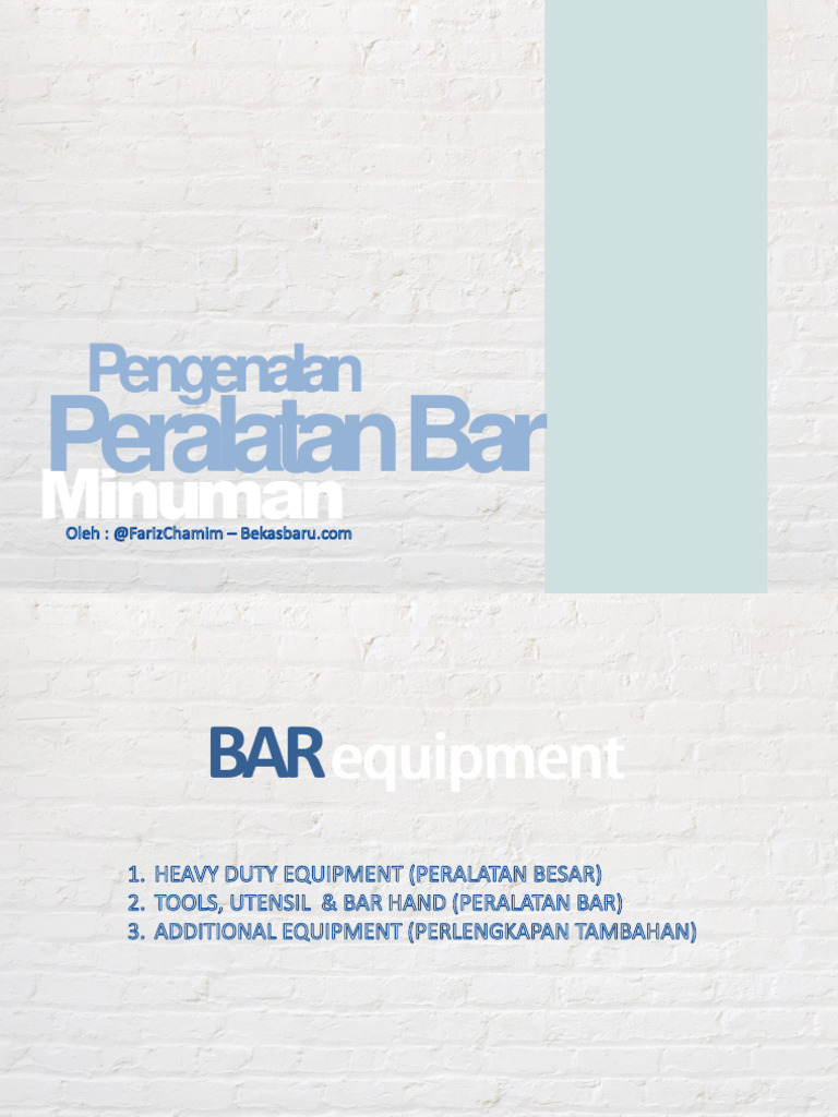 Peralatan dan Fungsi di Bar | PDF