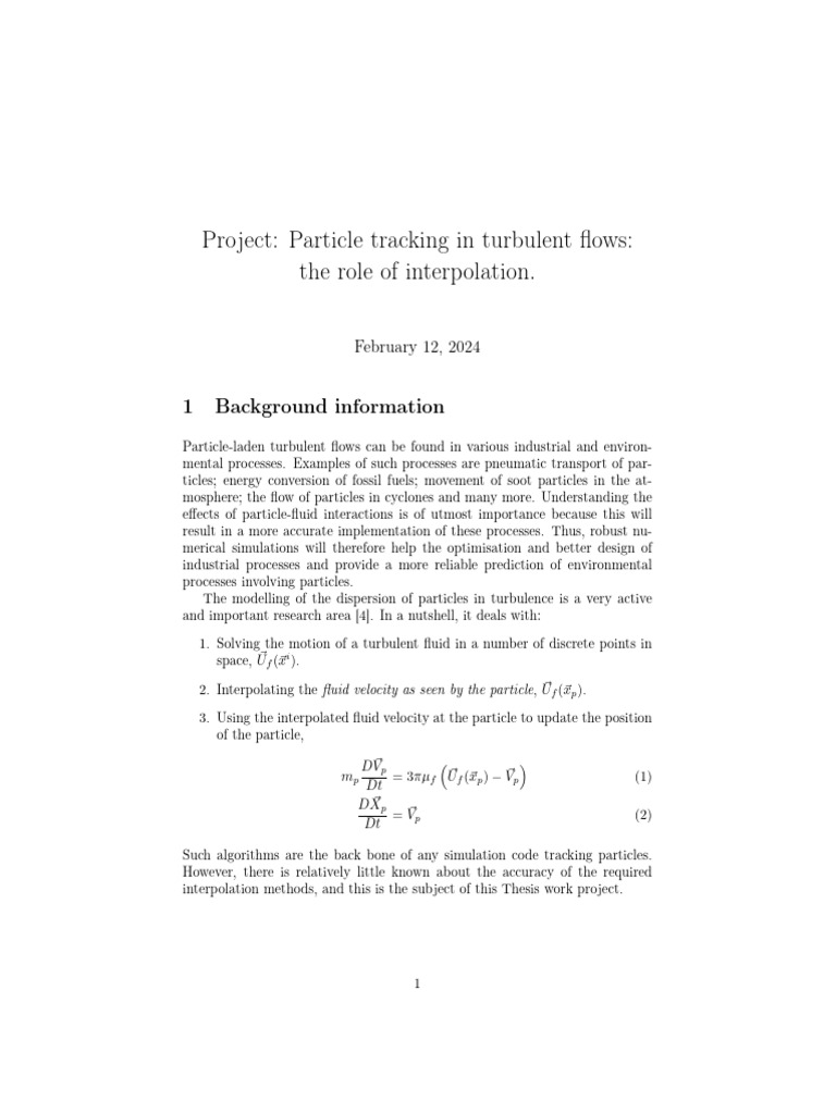 Particle Fluid Interpolation | PDF | Turbulence | Interpolation