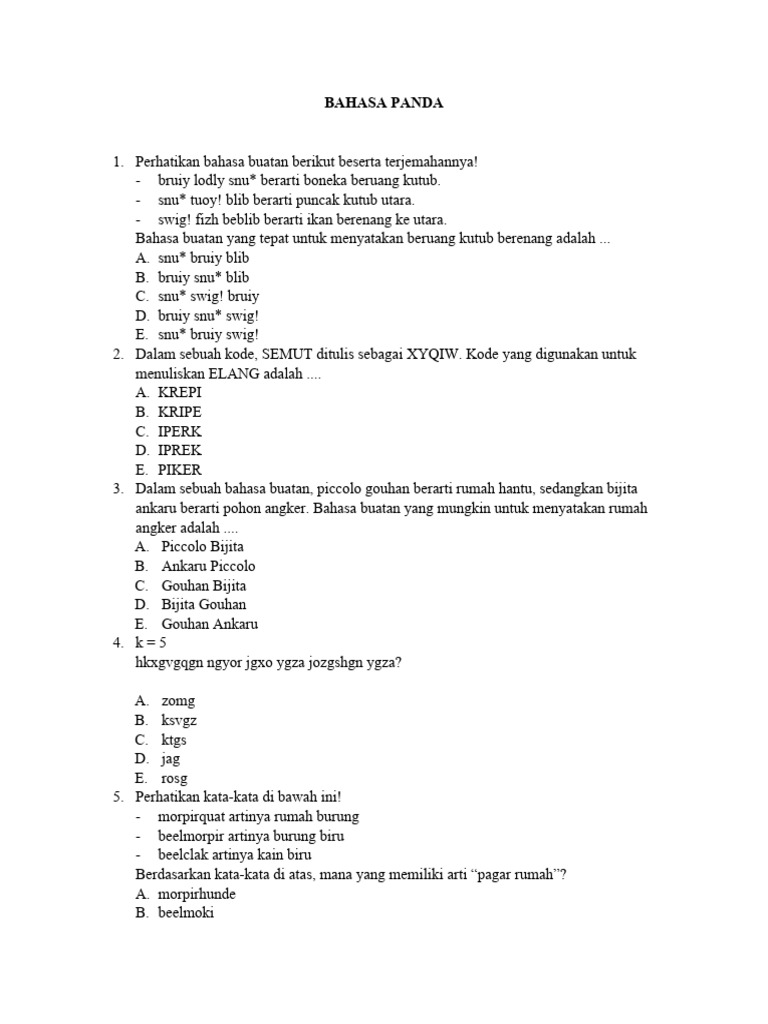 Bahasa Panda Fix | PDF
