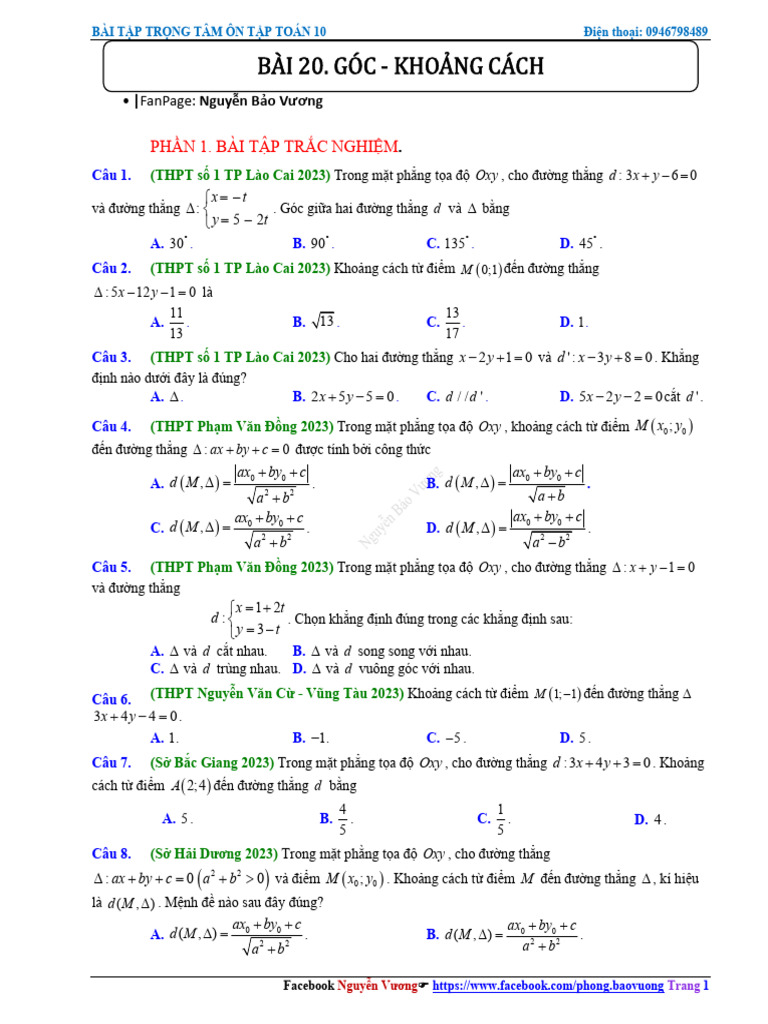 Bài 20. Góc - Kho NG Cách - CH | PDF