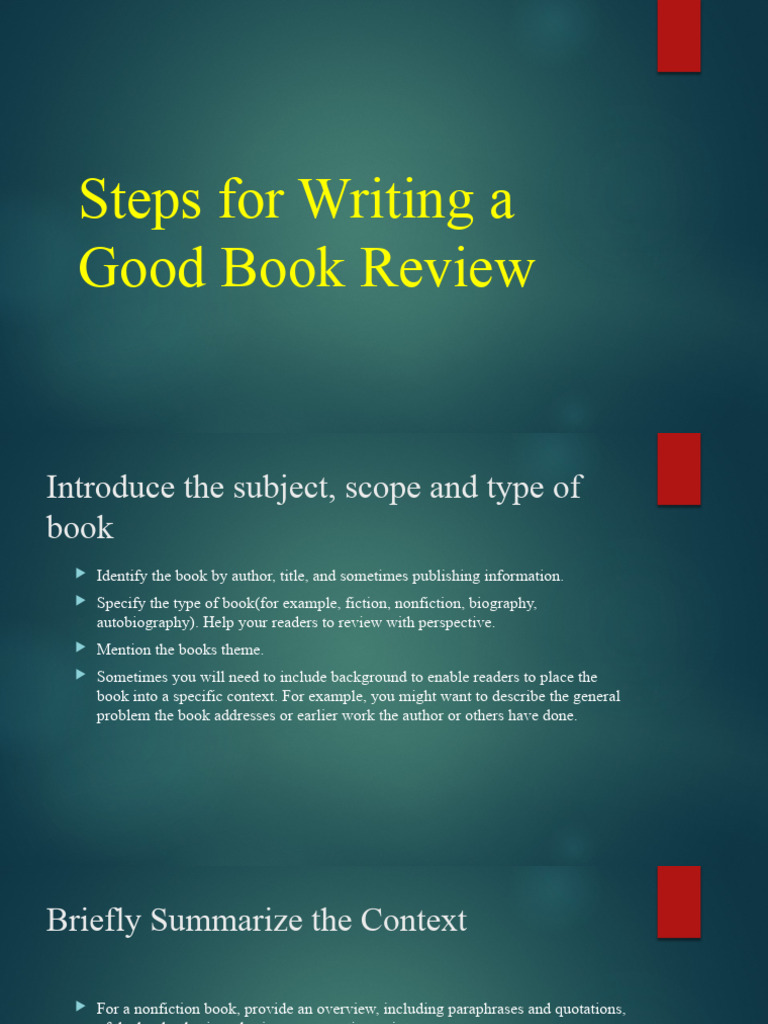 Steps For Writing A Good Book Review | PDF | General Fiction
