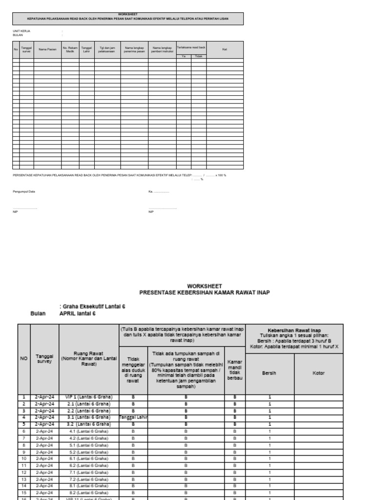 Lt. 6 - WORKSHEET RANAP JUNI 2024 | PDF