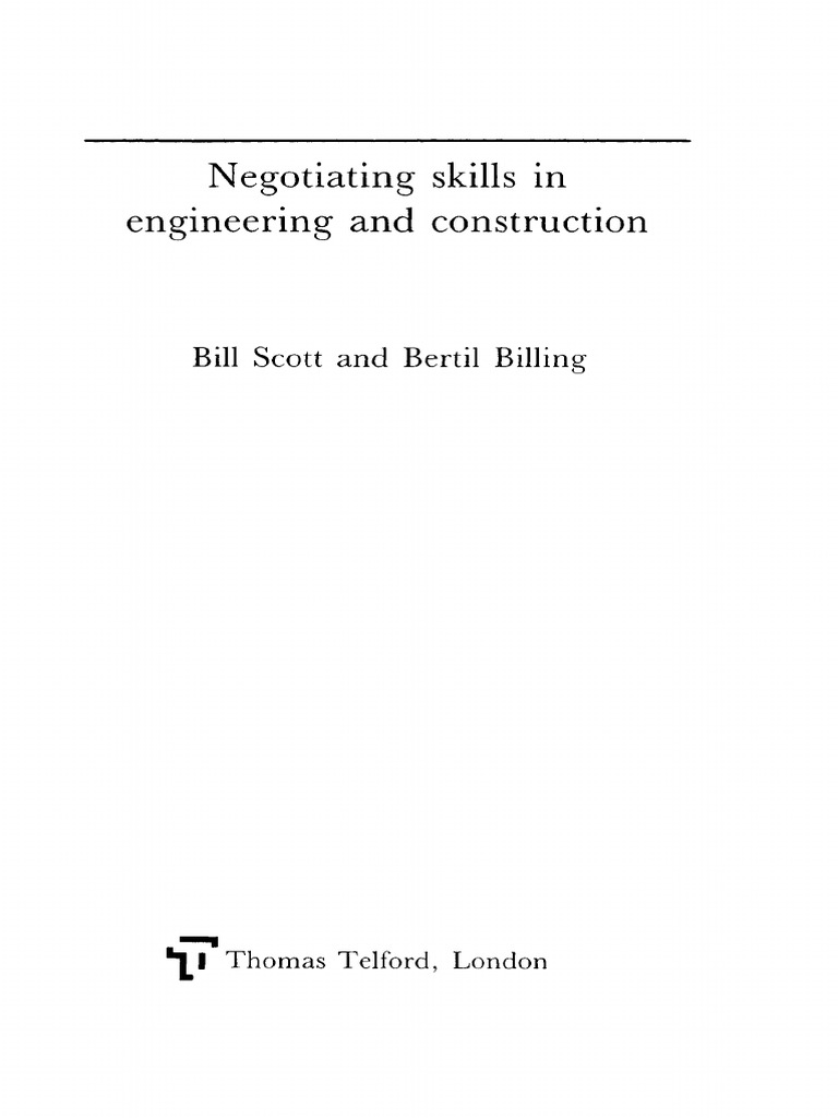 Negotiating Skills in Engineering and Construction | PDF | Negotiation | Procurement