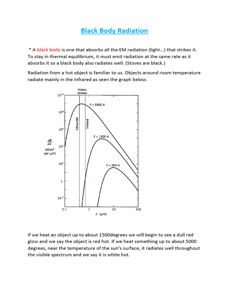 More About Black Body Radiations | PDF | Optics | Radiation