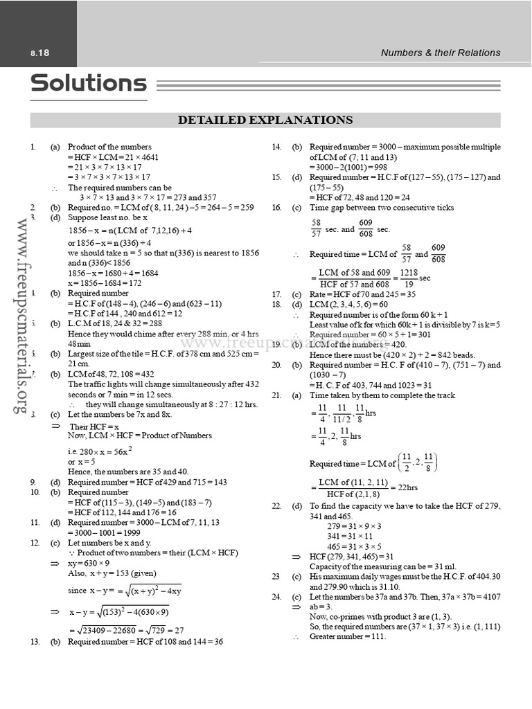 solutions | PDF | Number Theory | Discrete Mathematics