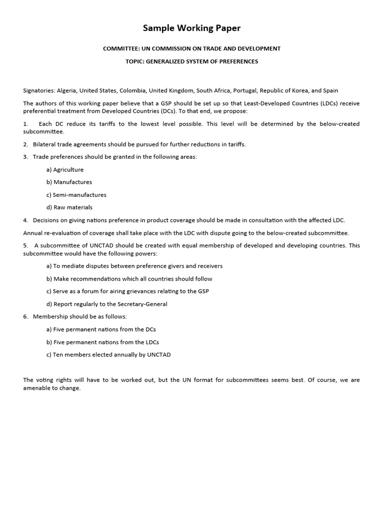 GSP Proposal for Trade Equity | PDF | Finance & Money Management