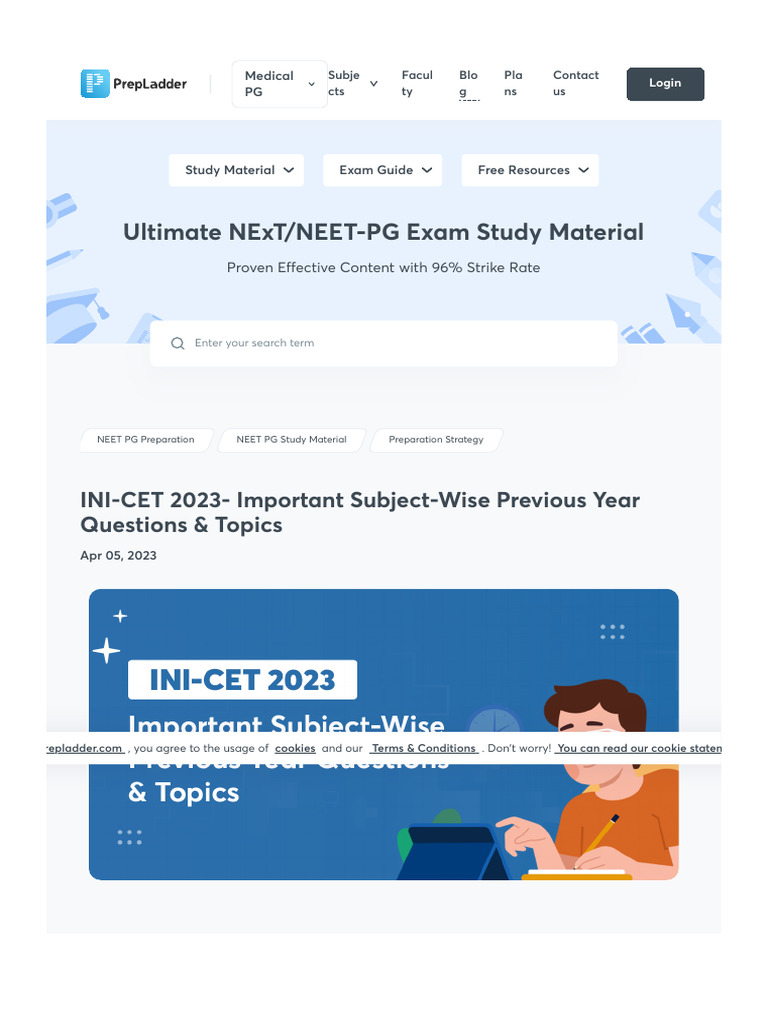 INI-CET 2023 - Important Subject-Wise Previous Year Questions & Topics ...