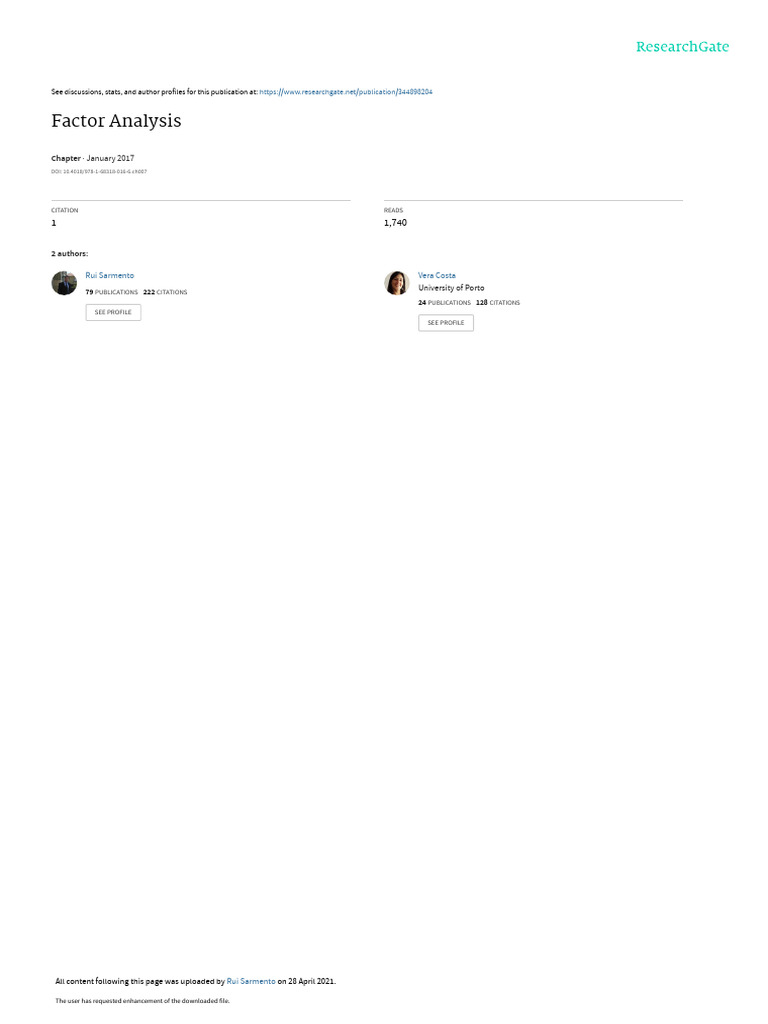 Factor Chapter | PDF | Factor Analysis | Statistics