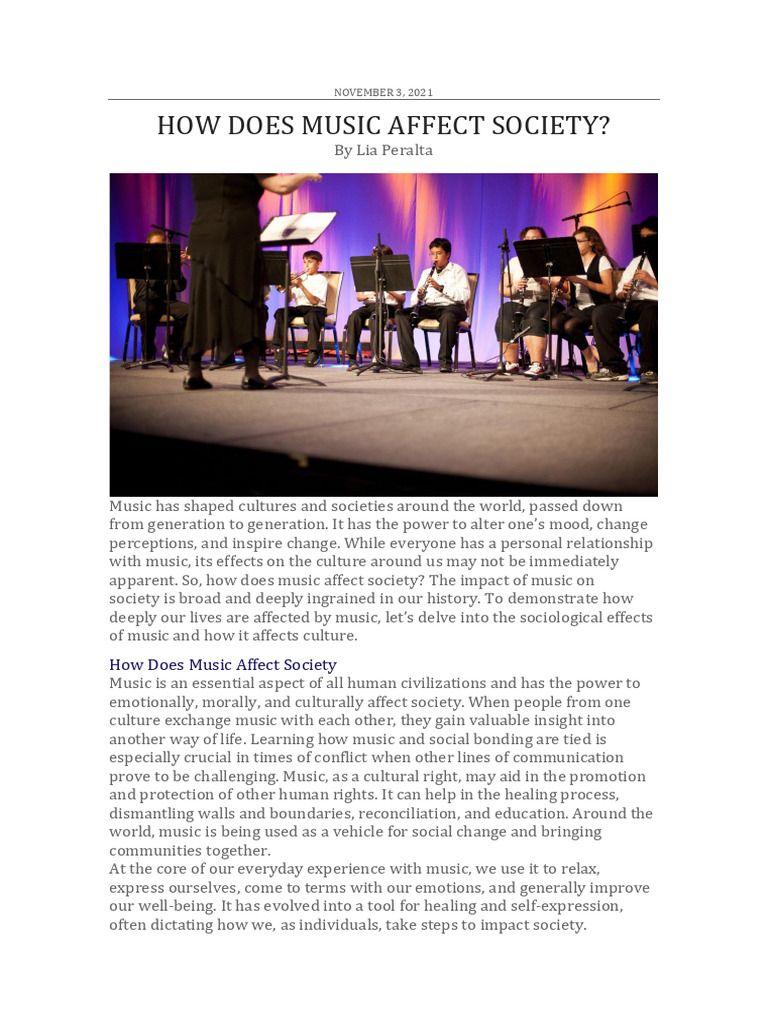 How Does Music Affect Society - Savethemusicfoundation | PDF | Emotions ...