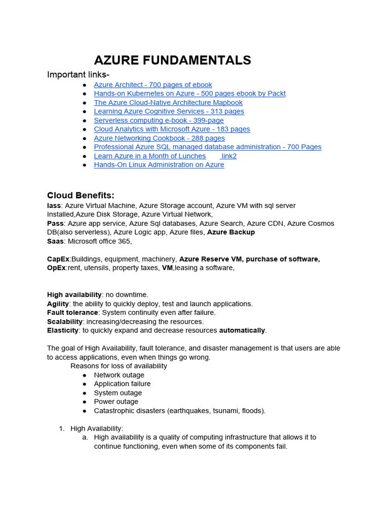 Azure Fundamentals | PDF | Cloud Computing | Domain Name System Azure Fundamentals | PDF | Cloud Computing | Domain Name System