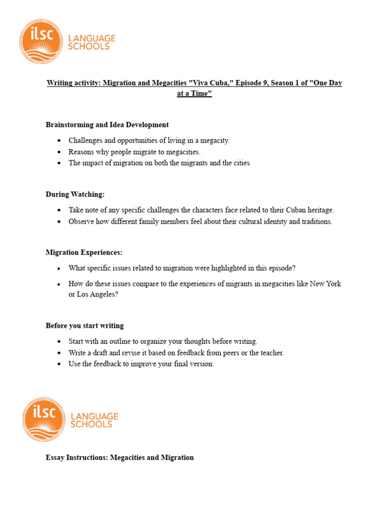 Writing Activity - Migration | PDF | Cost Of Living | Essays