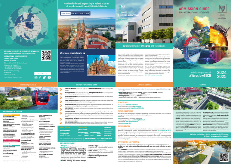 WUST International Student Admission Guide | PDF | Engineering | Poland
