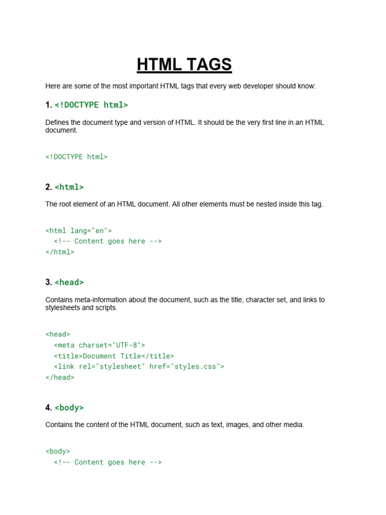 HTML Tags | PDF | Html | Html Element
