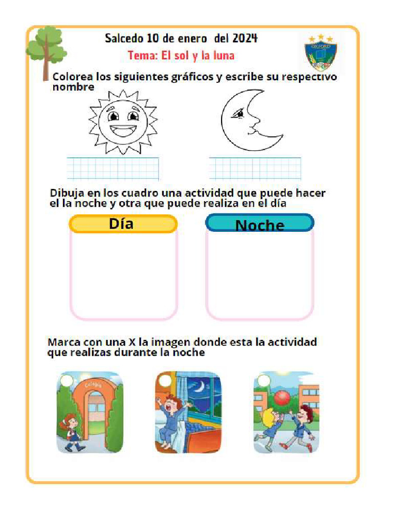 Actividad Sol y Luna Imprimir | PDF