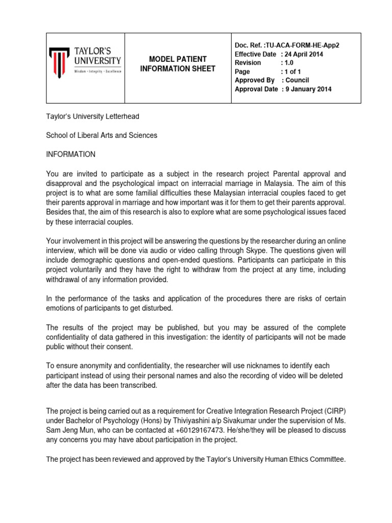 Model Information Sheet | PDF